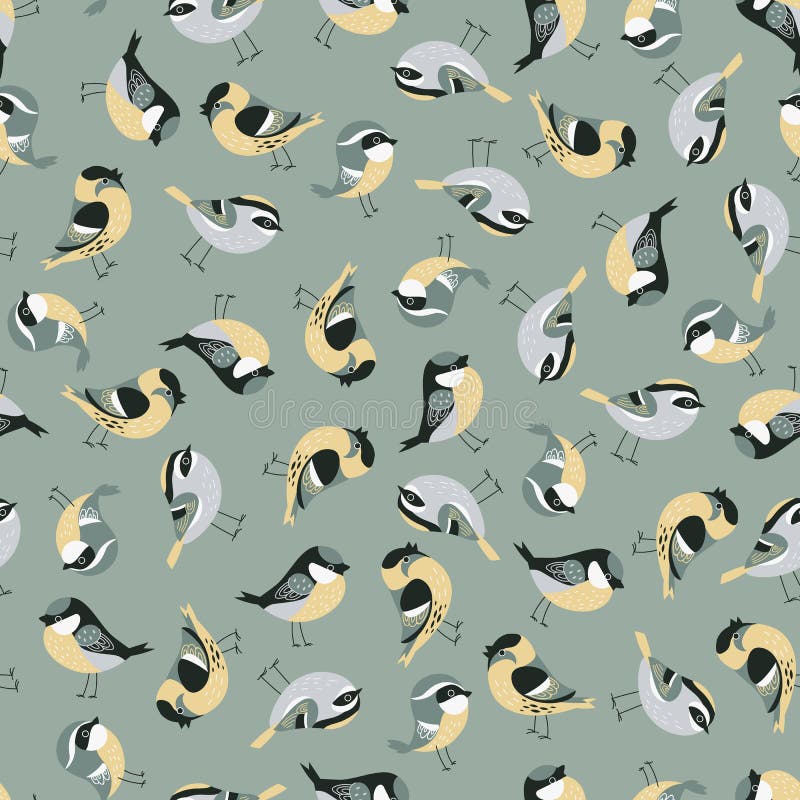 Cute Seamless Pattern with Birds Stock Vector - Illustration of small ...