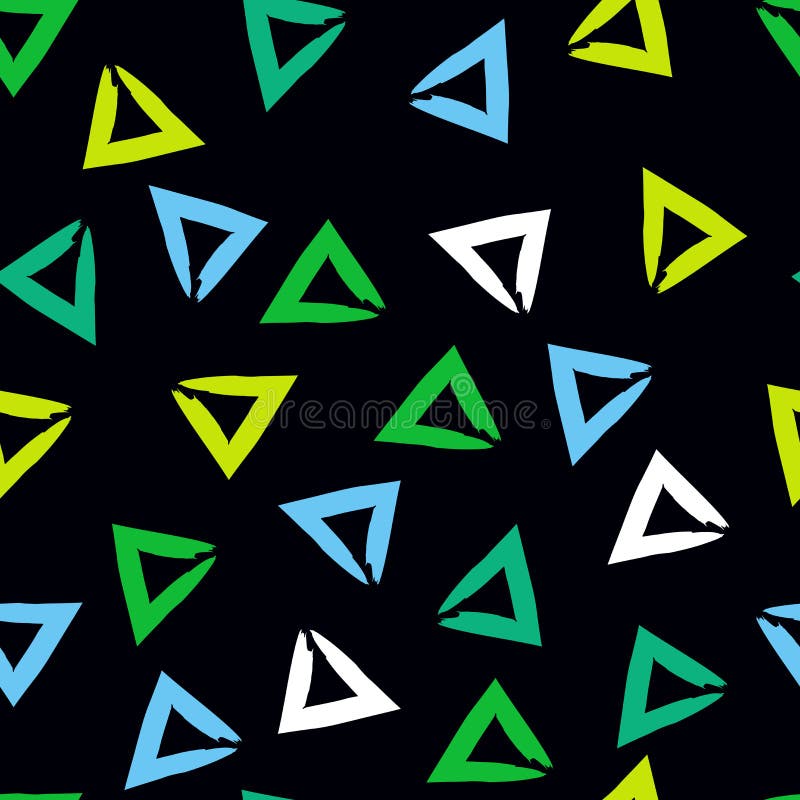 Cute Seamless Pattern . Triangles, Brush Strokes Stock Illustration ...