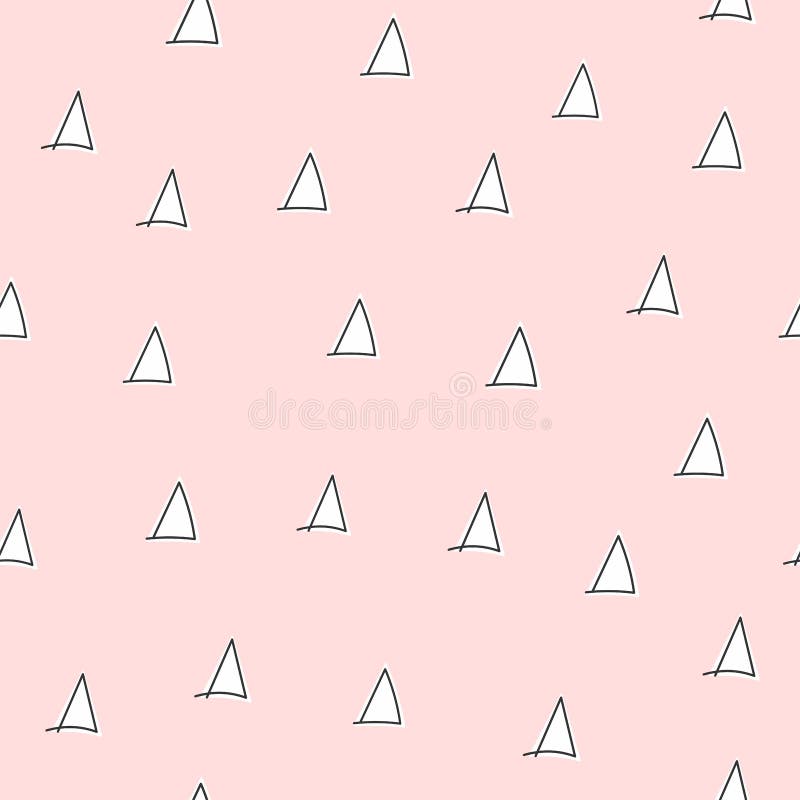 Cute Seamless Pattern with Triangles Drawn by Hand. Simple Endless ...