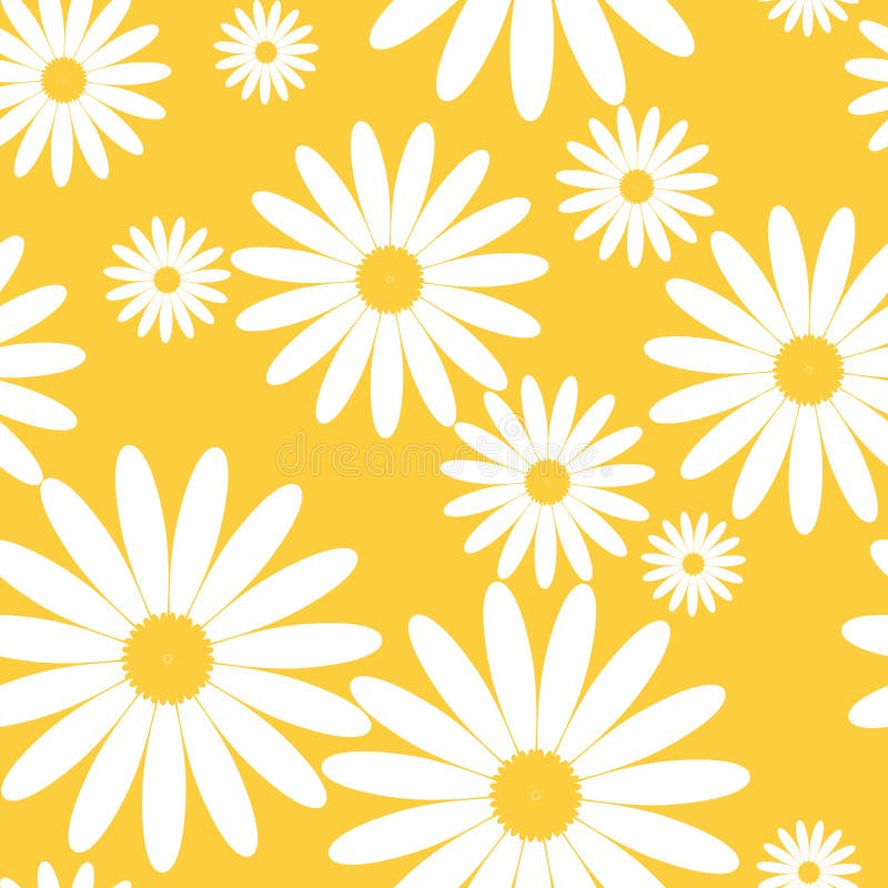 Yellow and white daisies stock illustration. Illustration of decorative ...