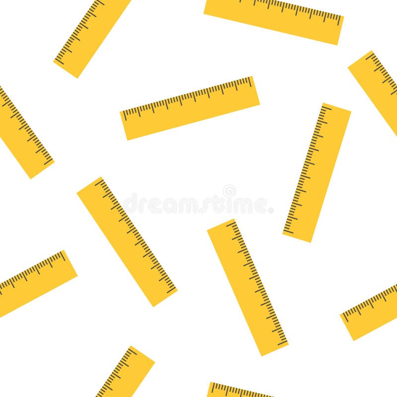 Cute Seamless Pattern with Yellow Ruler. Vector Illustration Back To ...