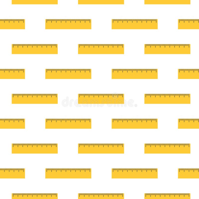 Cute Seamless Pattern with Yellow Ruler. Vector Illustration Stock ...