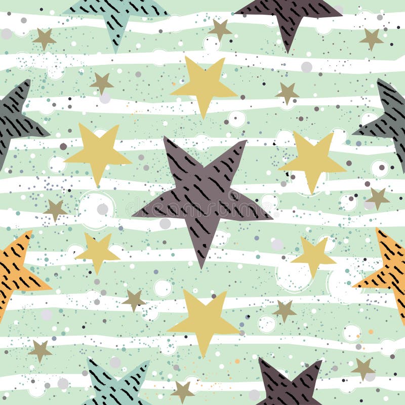 Cute Seamless Star Pattern stock illustration. Illustration of ...