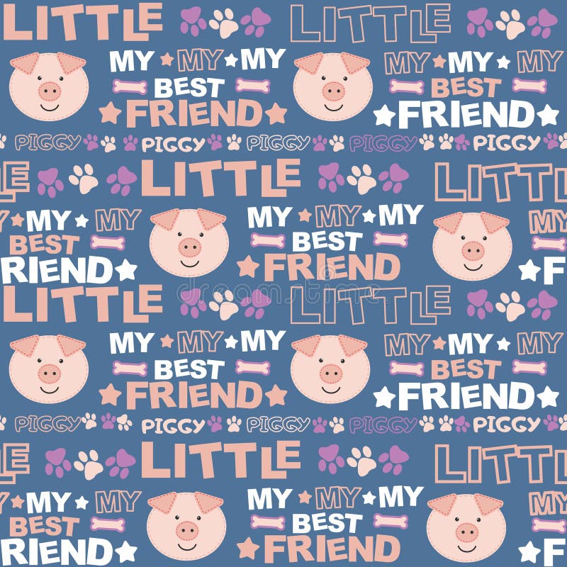Vector Cute Seamless Texture with Cartoon Pig Stock Vector ...