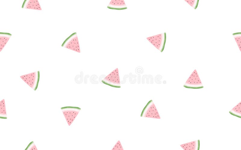 Cute Seamless Vector Pattern with Slices of Pink Watermelon. Stock ...