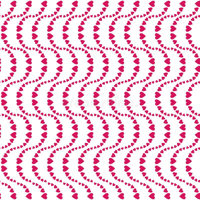 Seamless Vector Pattern of Wavy Hearts Stock Vector - Illustration of ...