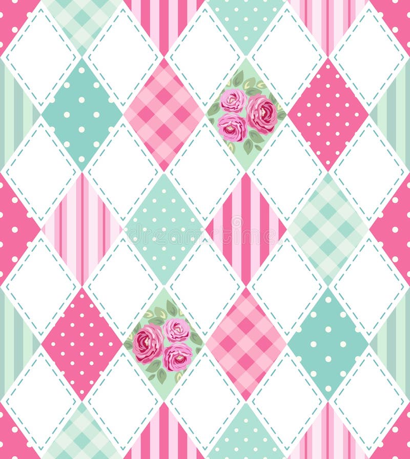 Cute Patchwork Pattern Stock Illustrations – 11,250 Cute Patchwork ...