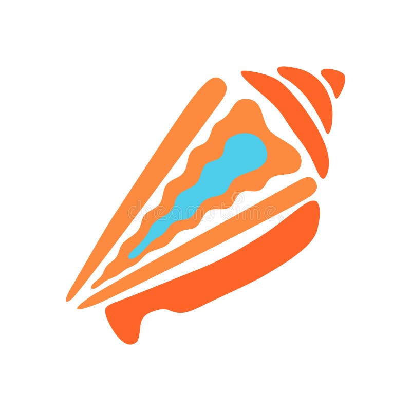 Cute Seashell Vector Illustration. Simple Shell Shape in Modern Hand ...