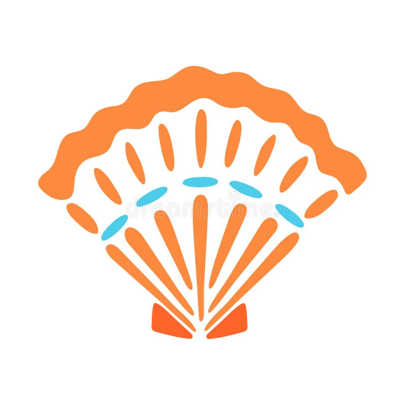 Cute Seashell Vector Illustration. Simple Shell Shape in Modern Hand ...