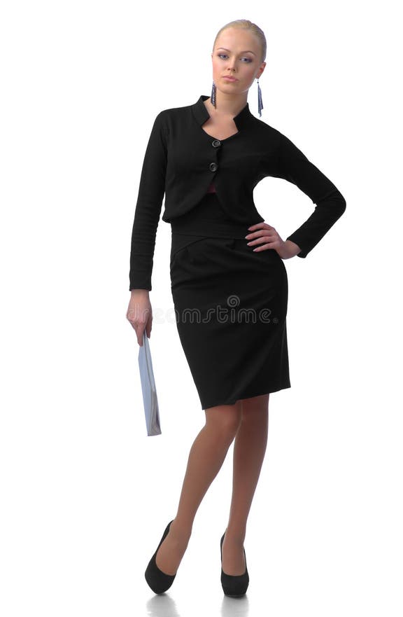 Cute Secretary with Paper Folder Stock Image - Image of suit, work ...