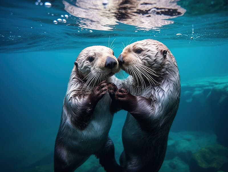 Cute see otter stock illustration. Illustration of animal - 293684931