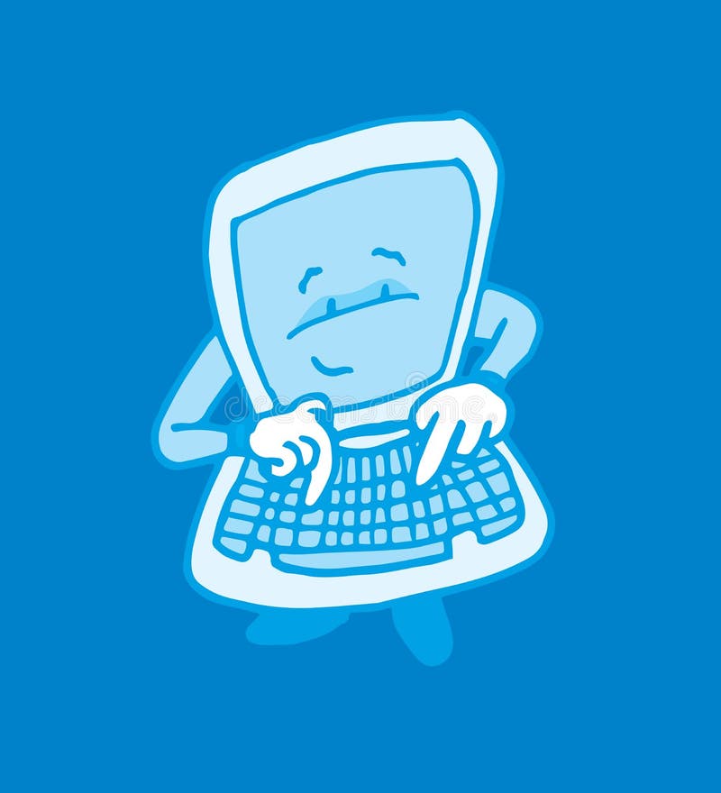 Cute self aware computer stock vector. Illustration of aware - 49527787