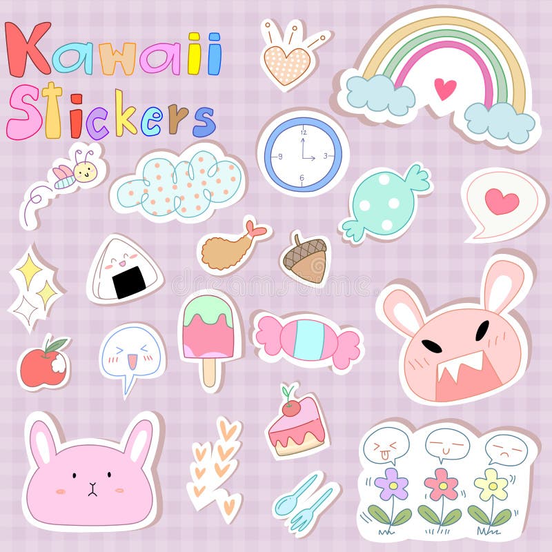 Cute Set for Sticker , Postcard , Invitation . Vector Illustration ...