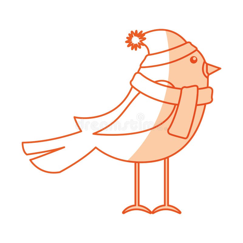 Cute Shadow Christmas Bird Cartoon Stock Vector - Illustration of ...