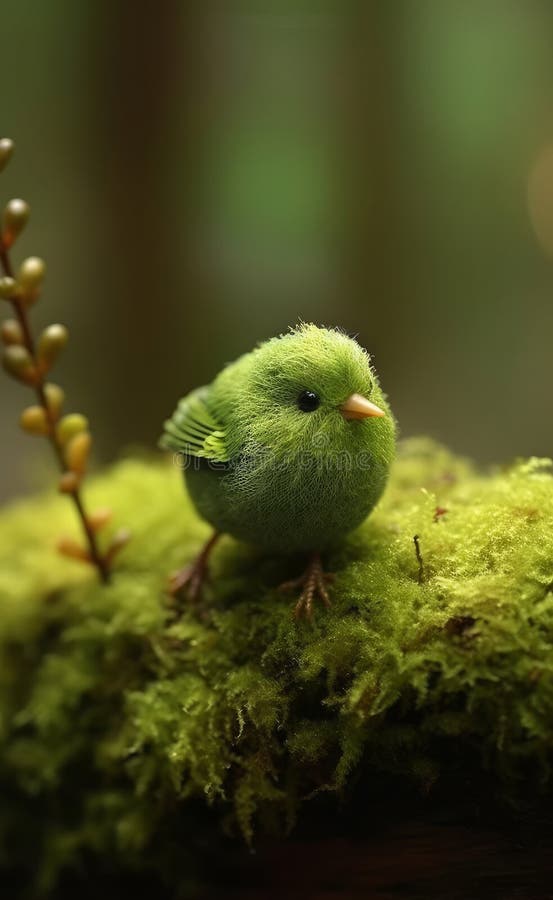 A Cute Shamrock Bird with Green Color Ai Generative Stock Illustration ...