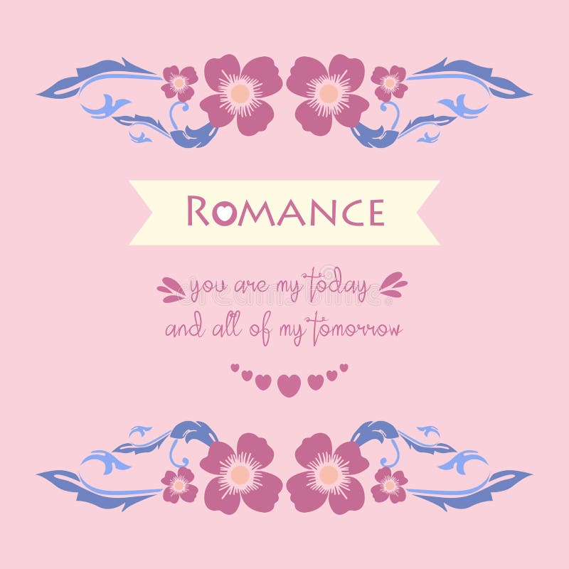 Cute Shape Leaf and Flower Frame, for Romance Invitation Card Template ...