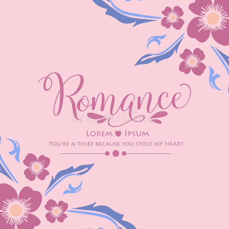 Cute Shape Leaf and Flower Frame, for Romance Invitation Card Template ...