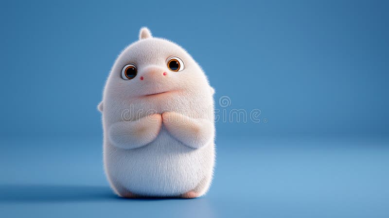 Cute Shark Character Posed Playfully Against a Serene Blue Background ...