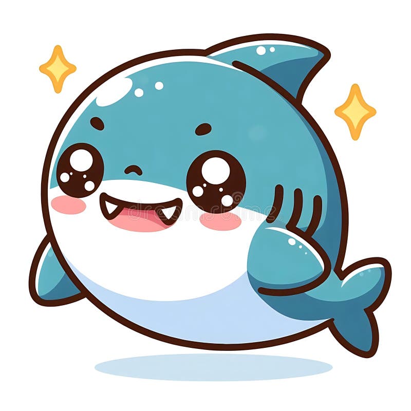 Cute Shark, Flat Cartoon Style Illustration Stock Illustration ...