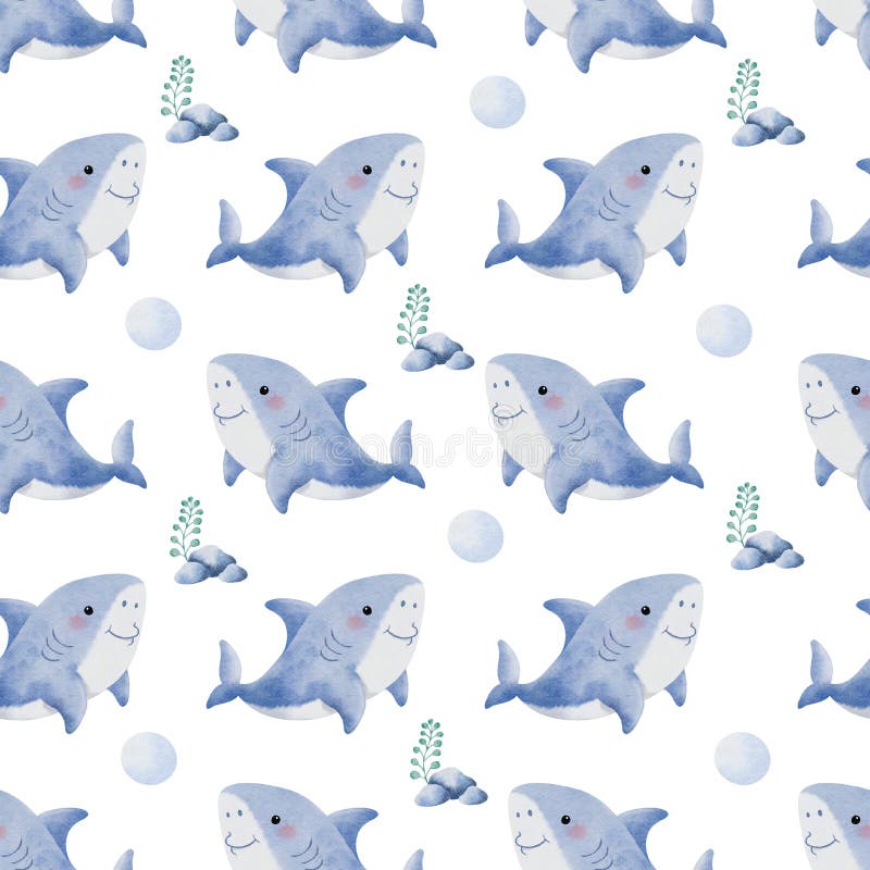 Cute Shark Pattern Stock Illustrations – 4,476 Cute Shark Pattern Stock Illustrations, Vectors ...