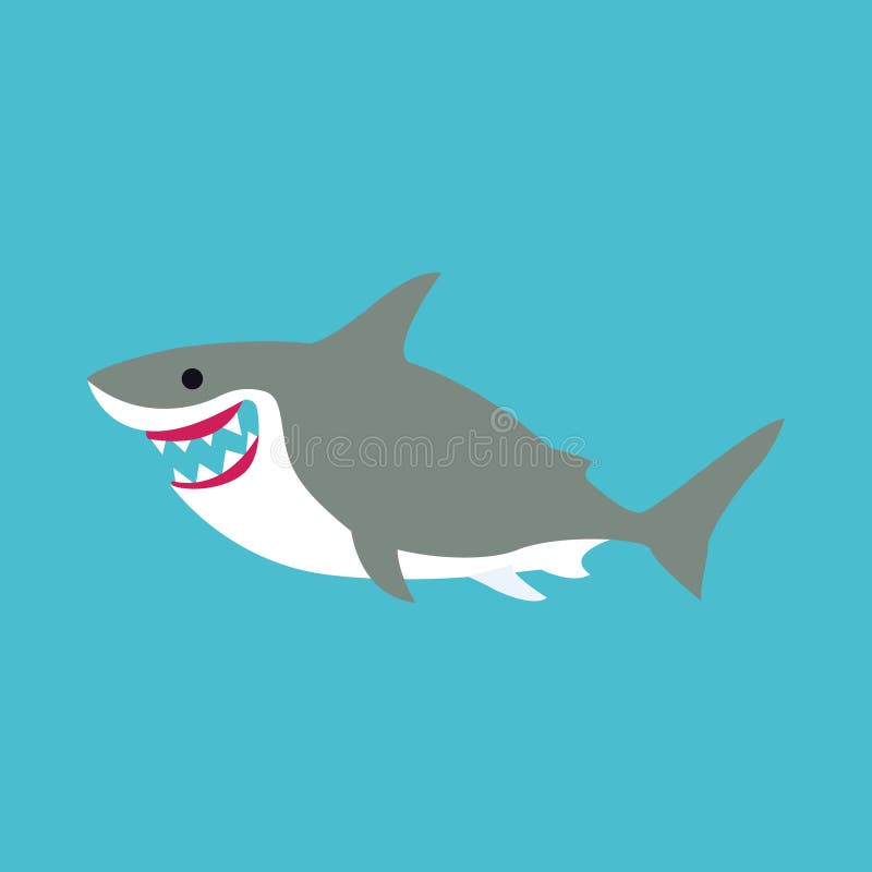 Cute Shark Vector Graphic Element Design Stock Illustration ...