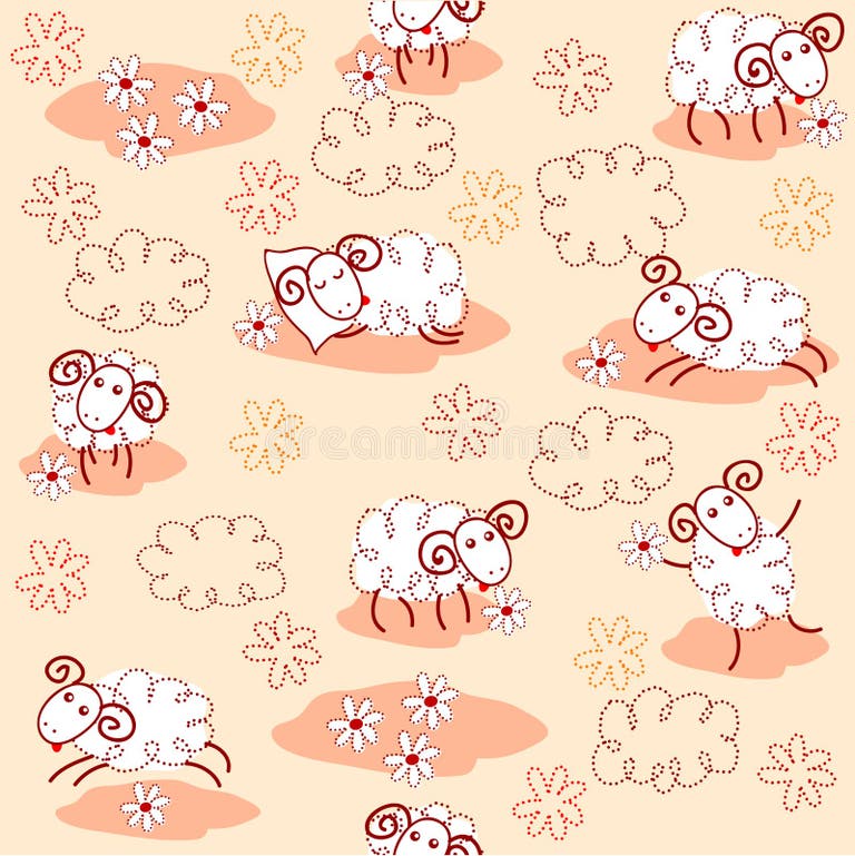 Cute Fluffy White Sheep Stock Illustrations – 3,856 Cute Fluffy White ...