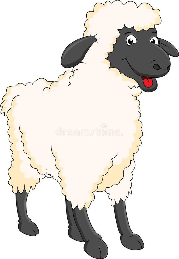 Cute sheep cartoon stock vector. Illustration of cartoon - 43912830