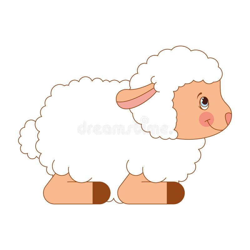 Cute sheep in cartoon stock vector. Illustration of cute - 293424768