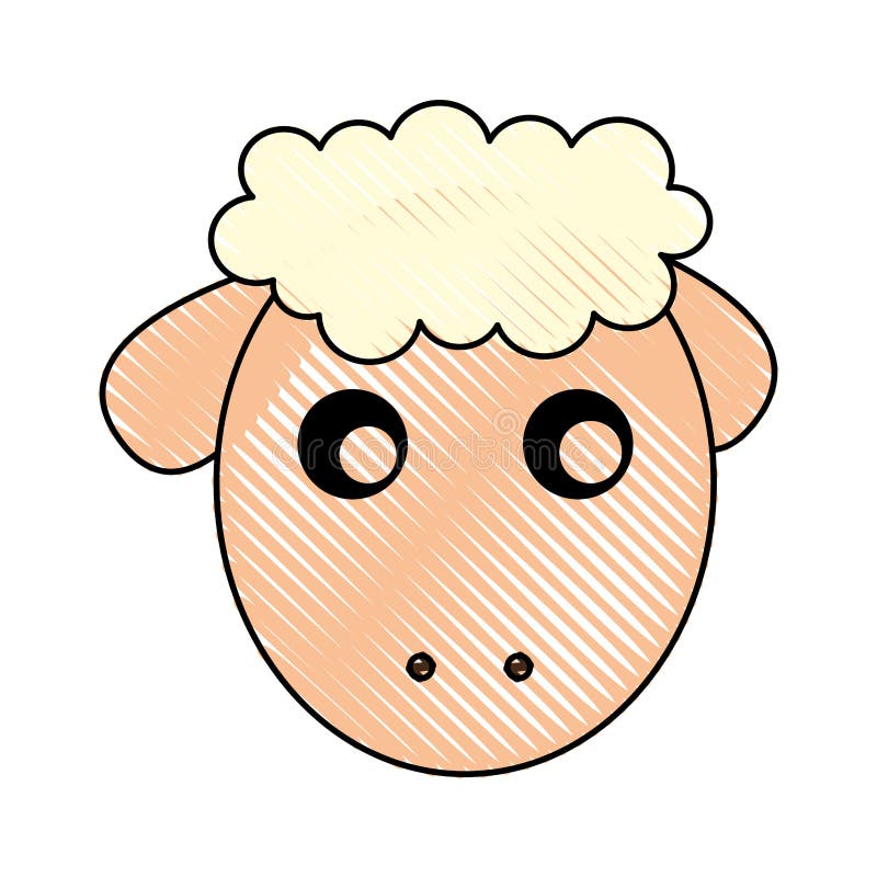 Sheep Drawing Face stock vector. Illustration of collection - 86207804