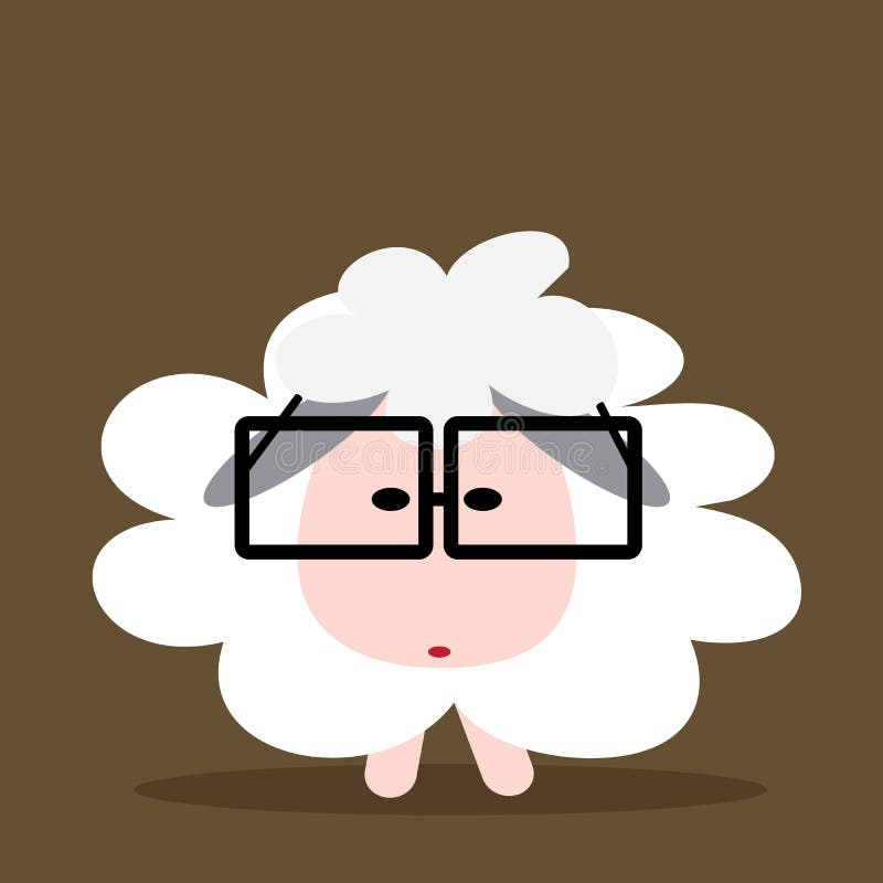 Cute Sheep with Eye Glasses Stock Vector - Illustration of animal ...