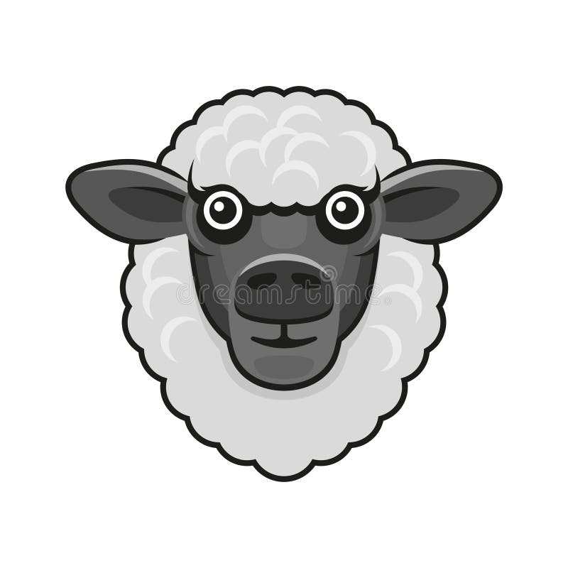Sheep Lamb Face on White Background for Logo. Vector Stock Illustration ...