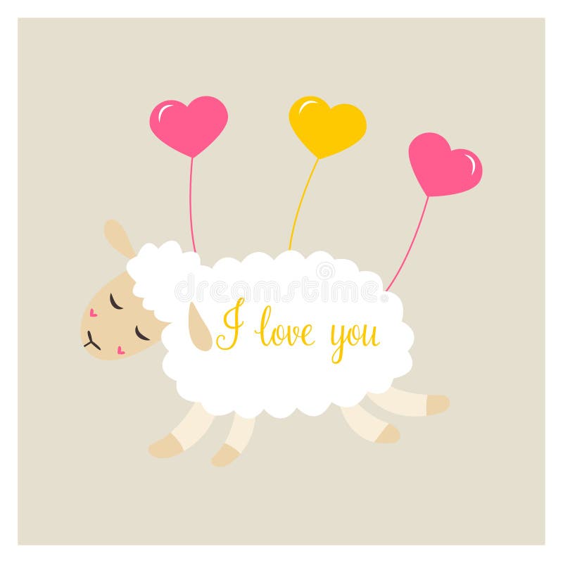 Sheep in love stock vector. Illustration of cool, isolated - 1353552