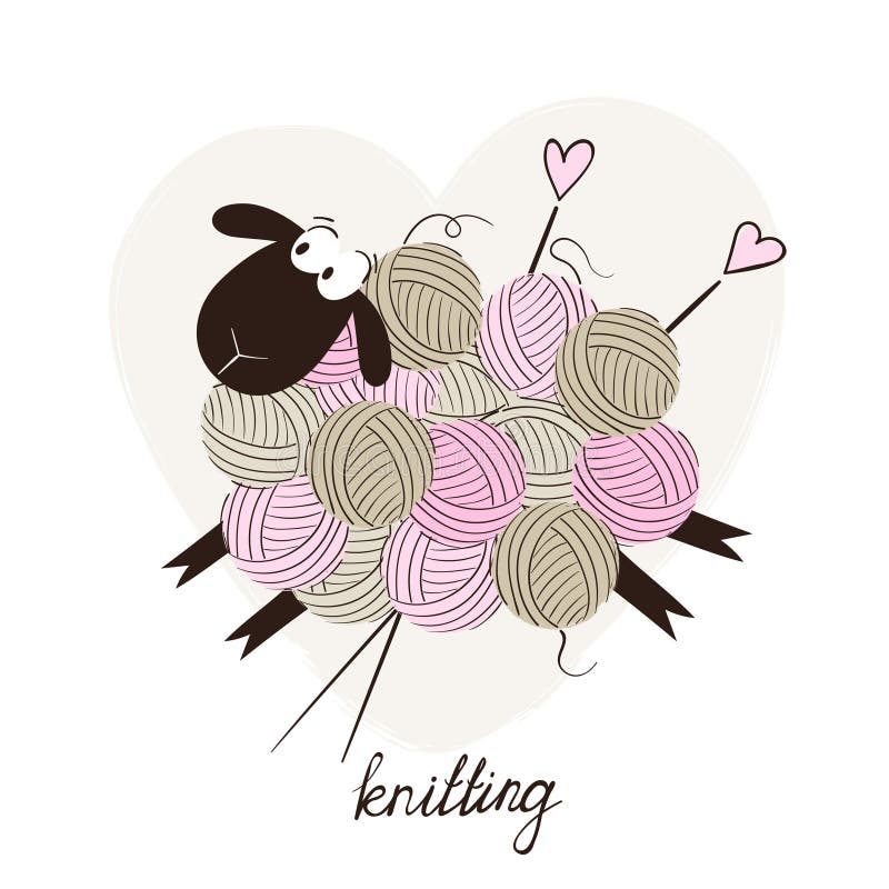 Cute Sheep Made of Yarn Balls. Vector Cartoon Illustration Stock Vector ...