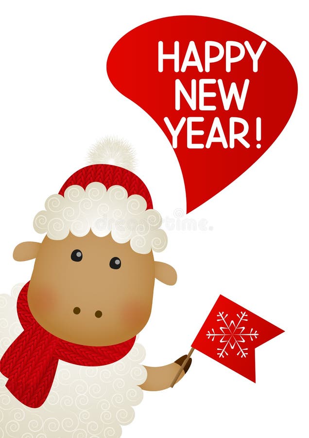 Cute sheep stock vector. Illustration of happy, text - 45157439