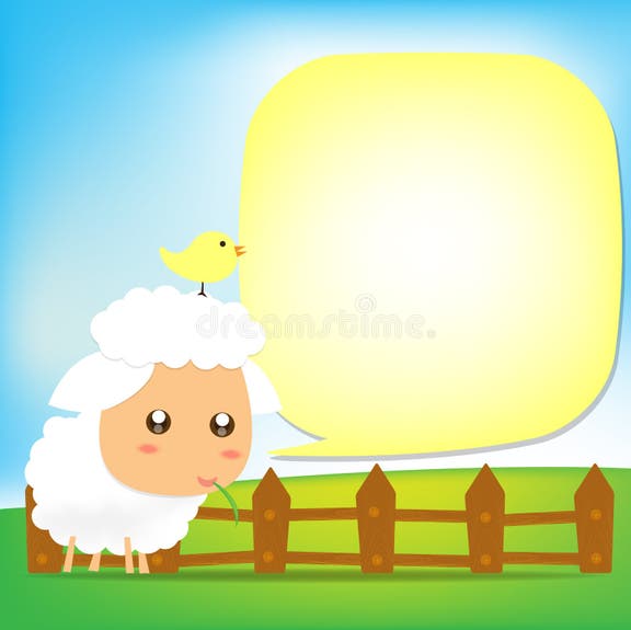 Cute Sheep text box 002 stock vector. Illustration of horizon - 41039274