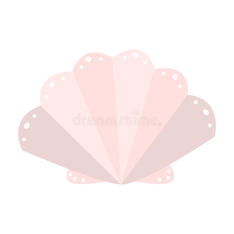 Cute Shell. Flat Cartoon Style. Tropical Beach Shell Stock Vector ...