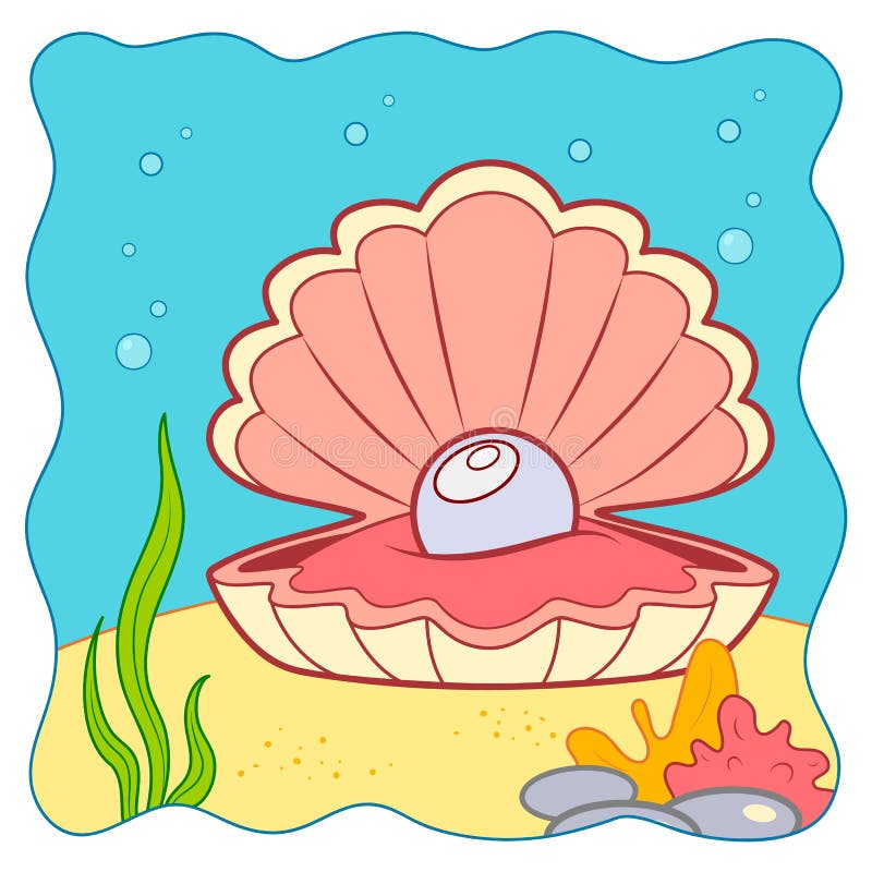 Cute Shell Underwater Cartoon. Shell Clipart Stock Vector ...