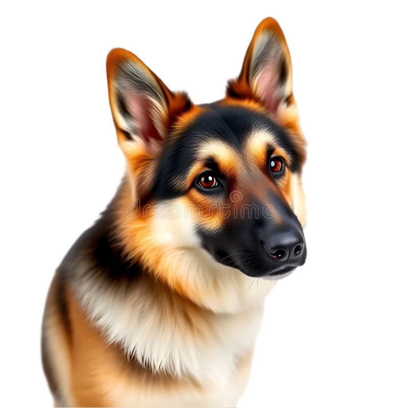 Cute Shepherd Dog Posing Isolated Over White Background Stock ...