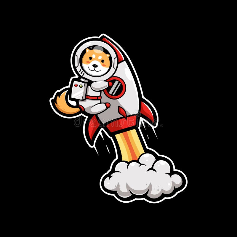 Shiba riding rocket editorial image. Illustration of character - 252289925