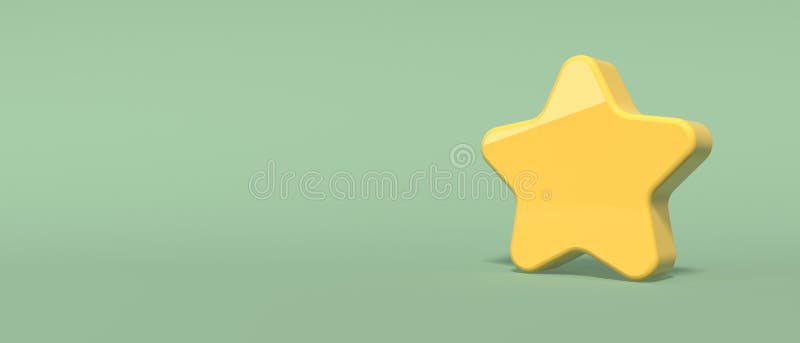 Cute Shiny Yellow Star - 3D Render Stock Illustration - Illustration of ...