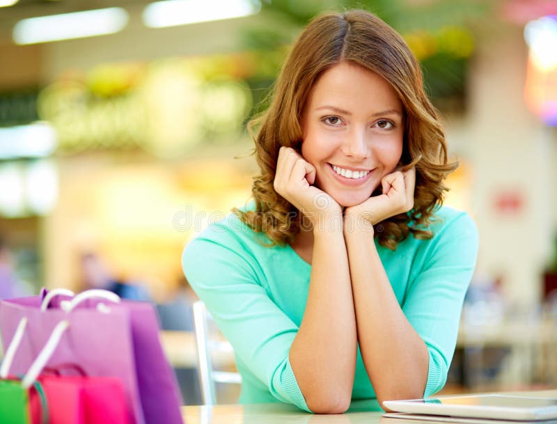 Cute shopper. stock image. Image of buying, looking, shopaholic - 35095339