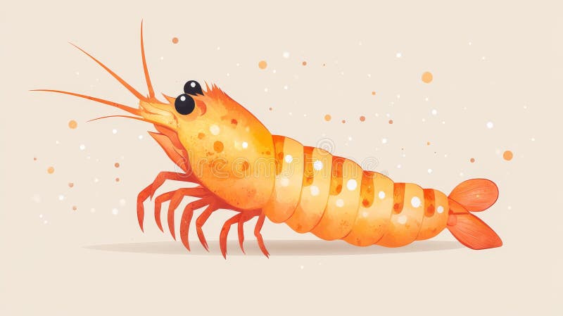 Cute Shrimp Face Design for Kids Stock Illustration - Illustration of ...