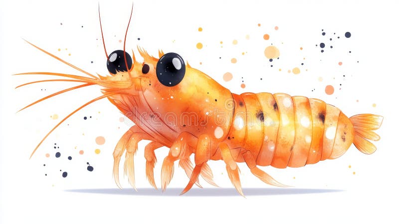 Cute Shrimp Face Design for Kids Stock Illustration - Illustration of ...