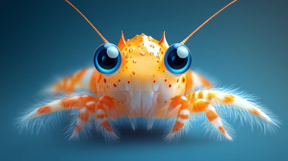 Cute Shrimp Face Design for Kids Stock Illustration - Illustration of ...