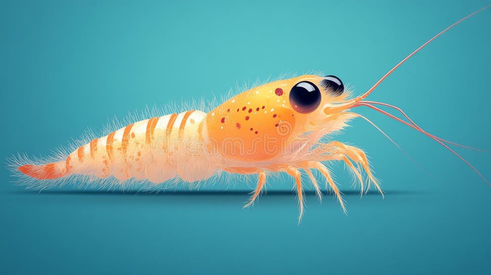 Cute Shrimp Face Design for Kids Stock Illustration - Illustration of ...