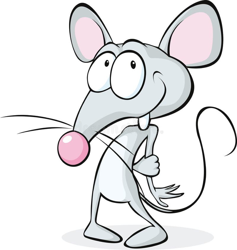 Cute Shy Mouse Isolated on White Background Stock Vector - Illustration ...
