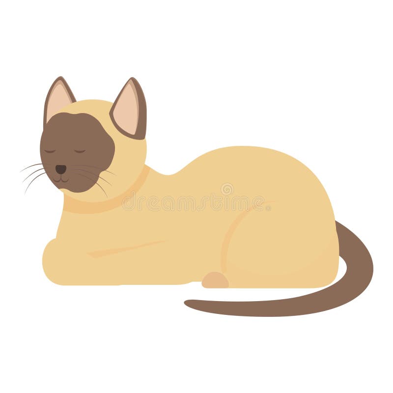 Cute Siamese Cat Relaxing in Flat Design Style Stock Vector ... Cute Siamese Cat Relaxing in Flat Design Style Stock Vector ...