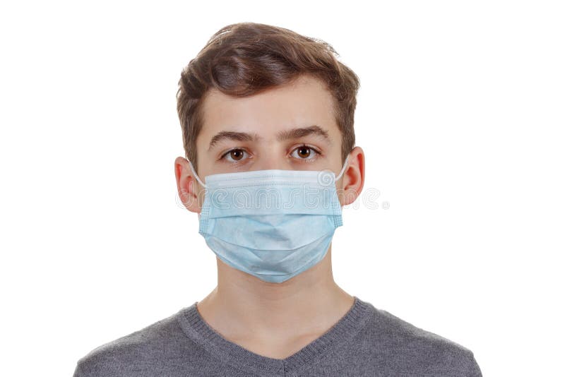 Cute sick boy in a mask stock photo. Image of prevention - 66676118