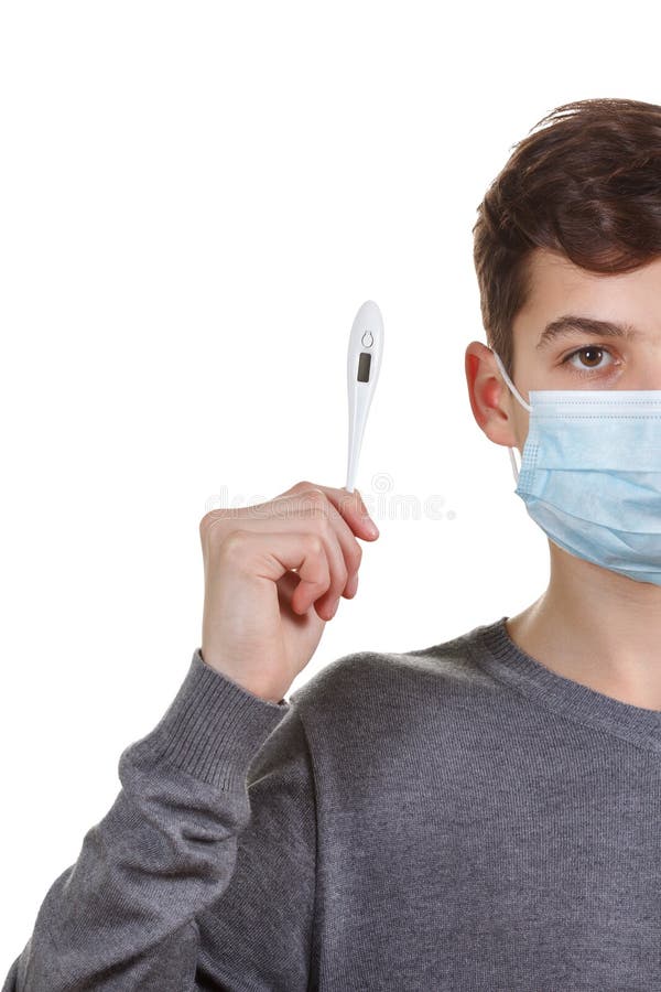 Cute sick boy in a mask stock photo. Image of prevention - 66676118