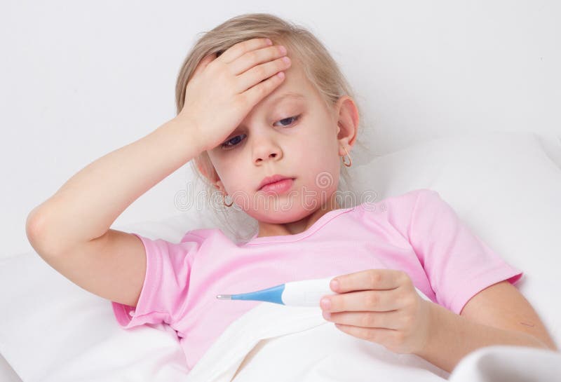 Sick girl stock image. Image of fever, lying, medical - 29930005